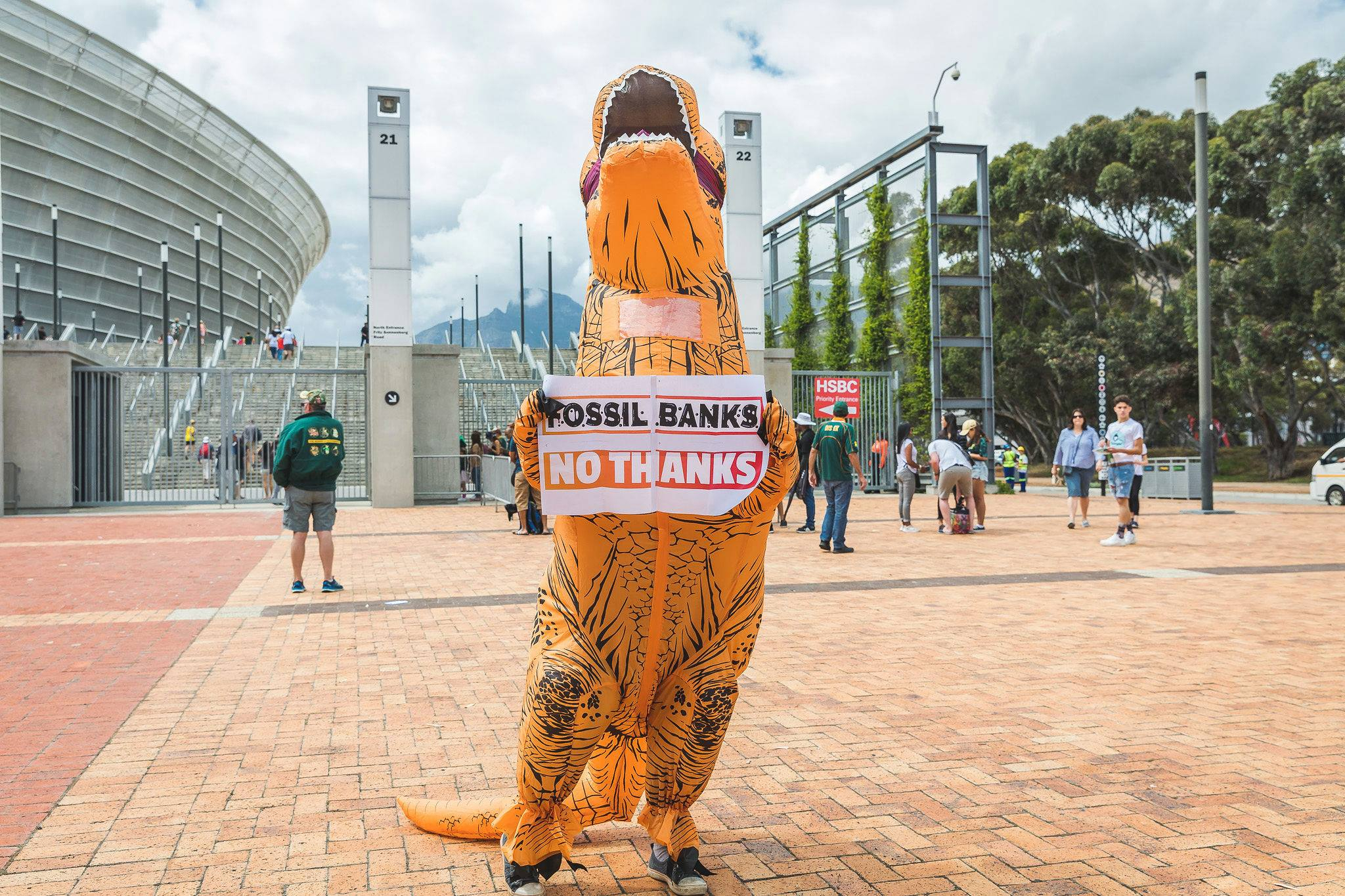 Banktrack Dozens Of People And A Dinosaur Join Fossil Banks No